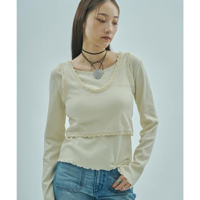 ローズバッド（ROSE BUD）/mag．by c/LAYERED RIB TOP