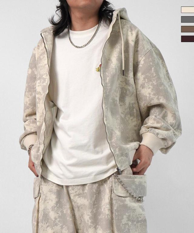 イルズ（ILLS）/ILL’S 【Labordi ラボード】ツリーカモ柄 デニムフーディー ミリタリーフードジャケット