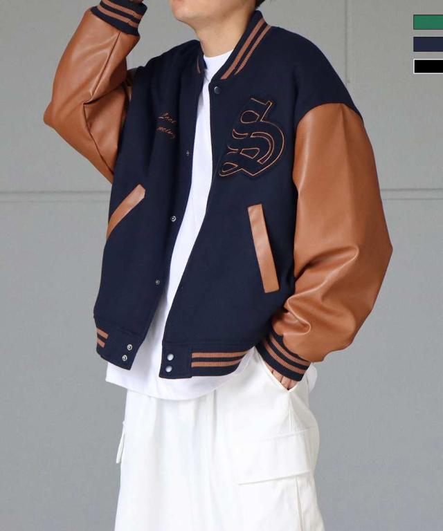 イルズ（ILLS）/ILL’S サガラワッペン刺繍 スタジャンシンセティックレザー ユニセックス