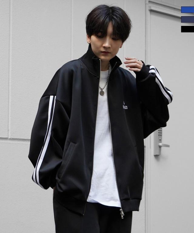 イルズ（ILLS）/ILL’S【96thes】韓国ストリート ビッグシルエット サイドラインジャージ トラックジャケット