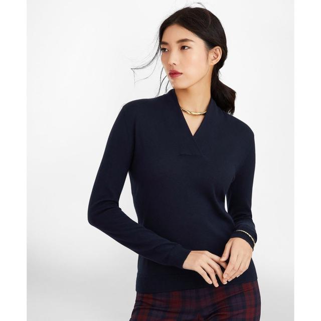 ブルックスブラザーズ（Brooks Brothers）/シルク/カシミヤ　ショールカラーセーター