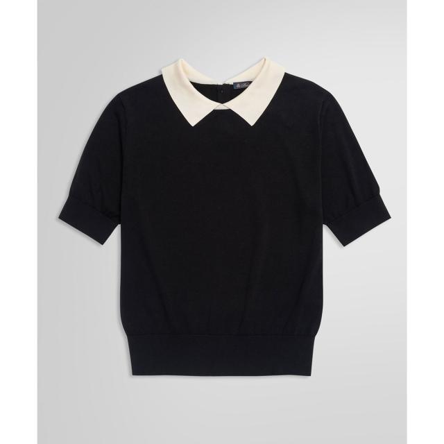 ブルックスブラザーズ（Brooks Brothers）/キュプラ/コットン バイカラー ポロセーター