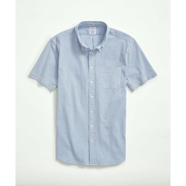 ブルックスブラザーズ（Brooks Brothers）/ストレッチコットン シアサッカーストライプ ショートスリーブ カジュアルシャツ Regular Fi