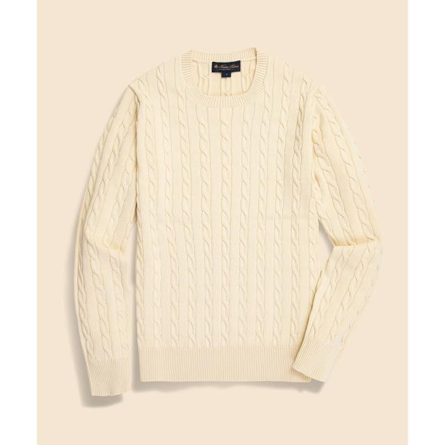 ブルックスブラザーズ（Brooks Brothers）/スーピマコットン ケーブル クルーネックセーター