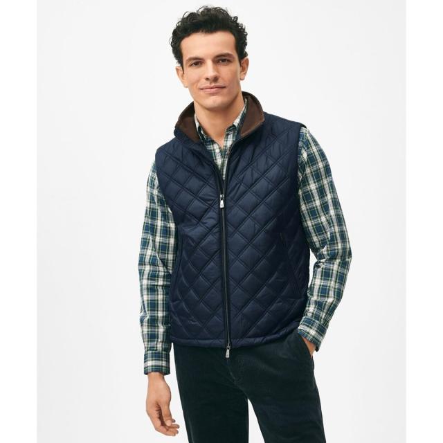 ブルックスブラザーズ（Brooks Brothers）/ポリエステル モックネック キルティングベスト