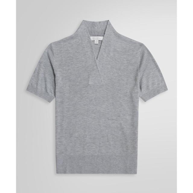 ブルックスブラザーズ（Brooks Brothers）/シルク/レーヨン ショールカラー ショートスリーブセーター