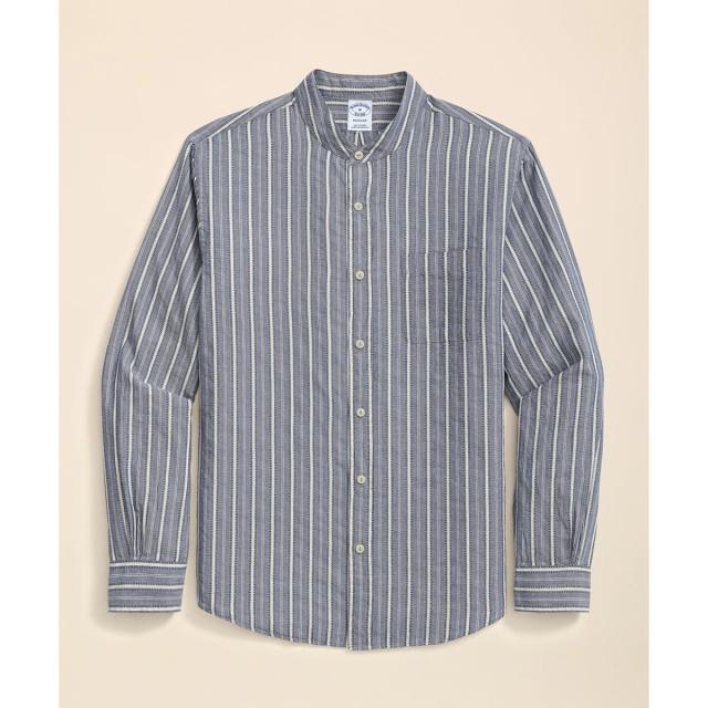 ブルックスブラザーズ（Brooks Brothers）/コットンドビー ストライプ バンドカラー カジュアルシャツ Regular Fit