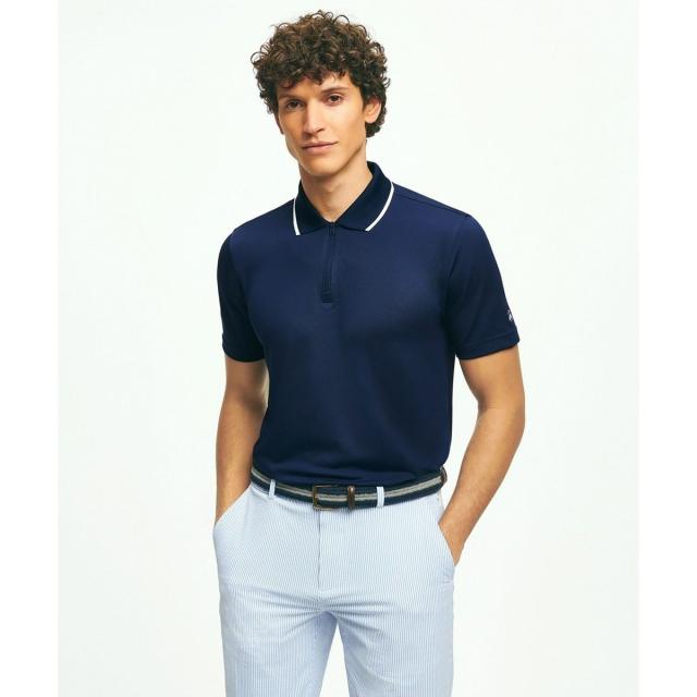ブルックスブラザーズ（Brooks Brothers）/Performance Series　ポリエステルブレンド　ストレッチジャージー　ソリッド　ジップア