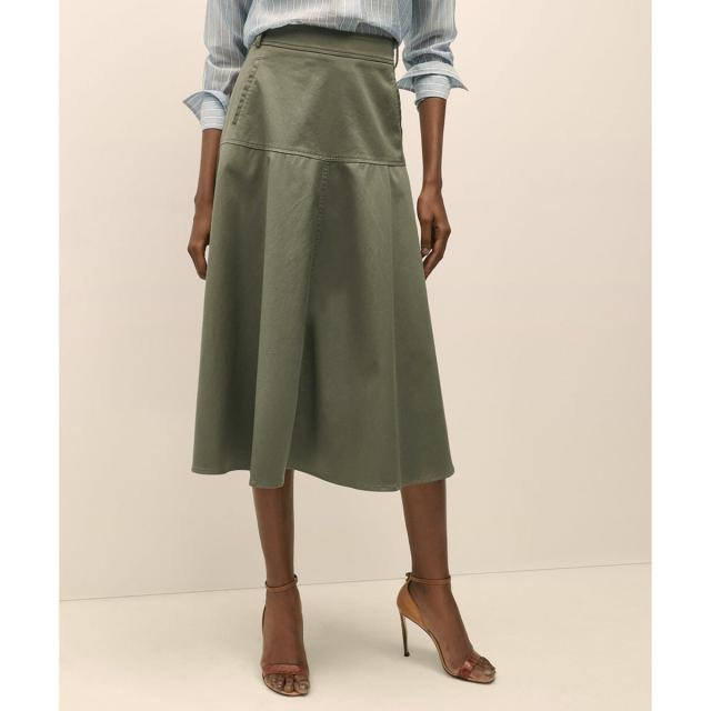 ブルックスブラザーズ（Brooks Brothers）/ストレッチコットンサテン　Aラインスカート