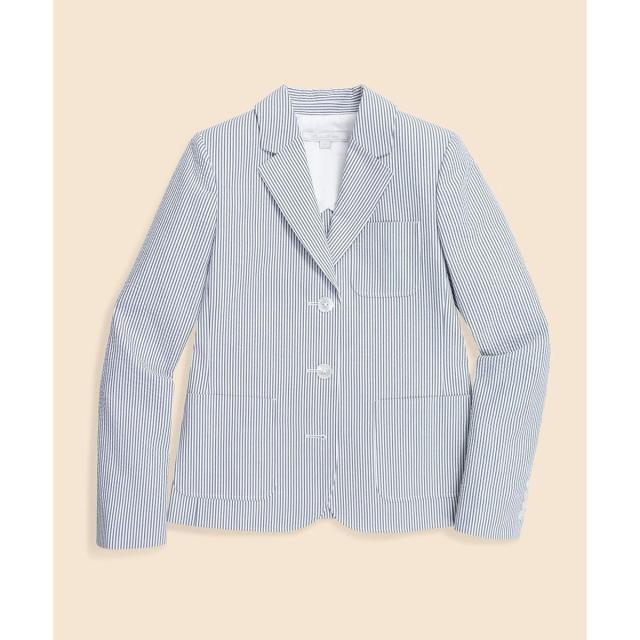 ブルックスブラザーズ（Brooks Brothers）/コットン　シアサッカーストライプ　３ボタンジャケット