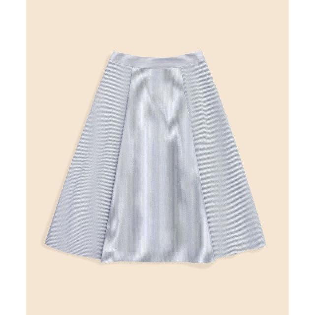 ブルックスブラザーズ（Brooks Brothers）/コットン　シアサッカーストライプ　ミディサーキュラースカート