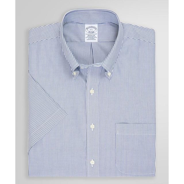 ブルックスブラザーズ（Brooks Brothers）/スーピマコットンストレッチ　キャンディストライプ　ショートスリーブ　ドレスシャツ　Regu…