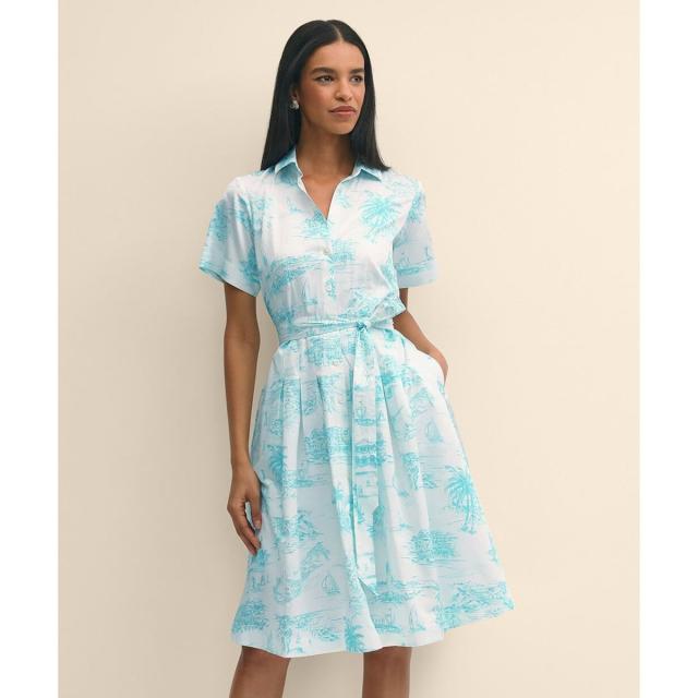 ブルックスブラザーズ（Brooks Brothers）/スーピマコットン　トワルドジュイ　ショートスリーブシャツワンピース