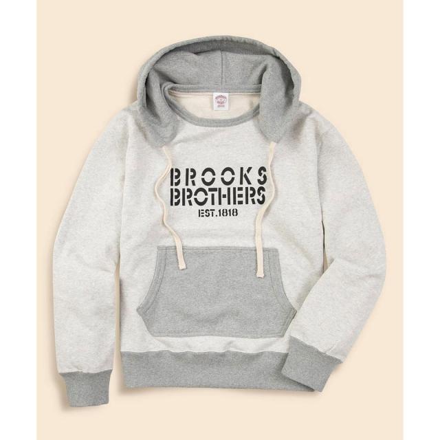 ブルックスブラザーズ（Brooks Brothers）/コットンフレンチテリー　ステンシルロゴ　アフターフーデッド　スウェットシャツ