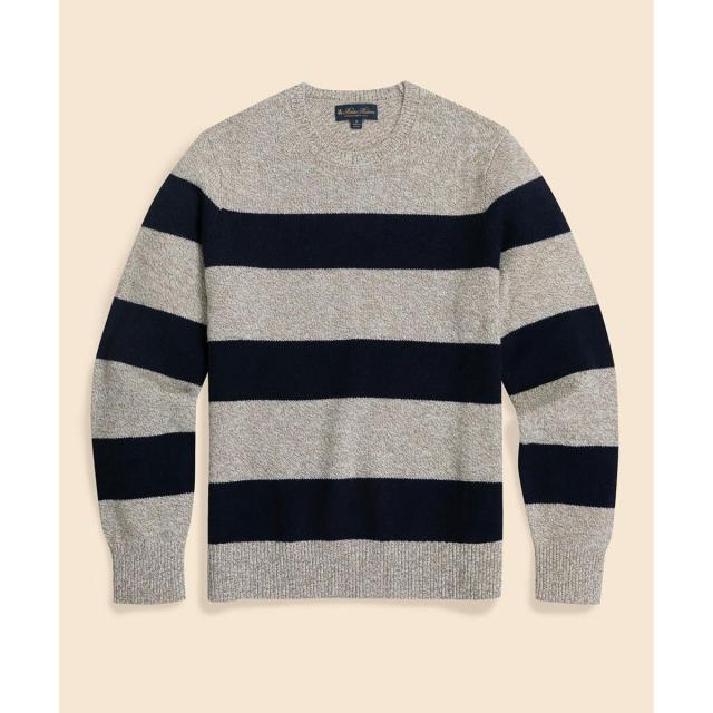 ブルックスブラザーズ（Brooks Brothers）/ウール　ストライプ　クルーネックセーター