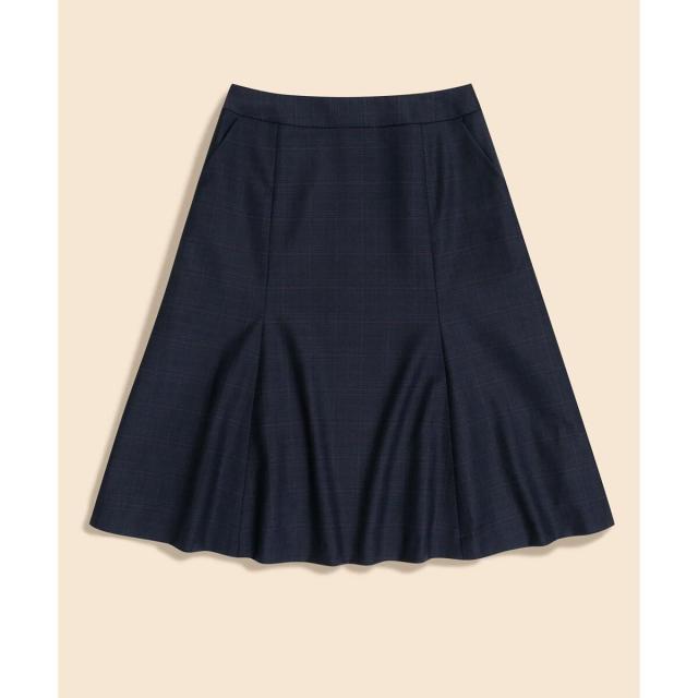 ブルックスブラザーズ（Brooks Brothers）/ウール　グレンチェック　フレアスカート