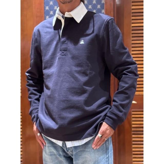 ブルックスブラザーズ（Brooks Brothers）/コットンジャージー　GFロゴ　ソリッド　ラグビーシャツ