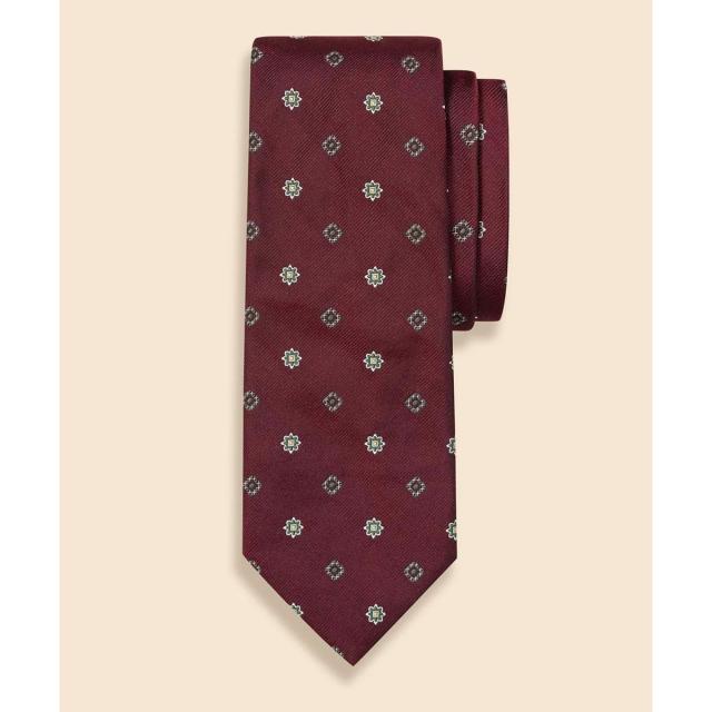 ブルックスブラザーズ（Brooks Brothers）/シルク　フラワー×スクエアモチーフ　ジャカードタイ