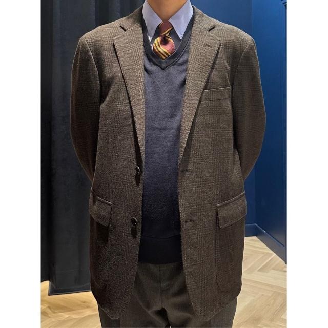 ブルックスブラザーズ（Brooks Brothers）/ウール　ニット　グレンチェック　シングル２釦ジャケット　Classic