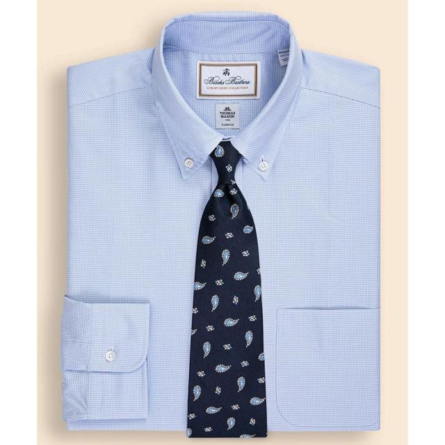 ブルックスブラザーズ（Brooks Brothers）/ラグジュアリー　コットン　マイクロハウンドトゥース　ドレスシャツ　Regular Fit