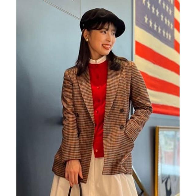 ブルックスブラザーズ（Brooks Brothers）/ウールブレンド　ガンクラブチェック　ダブル４ボタン　ピークトラペルジャケット