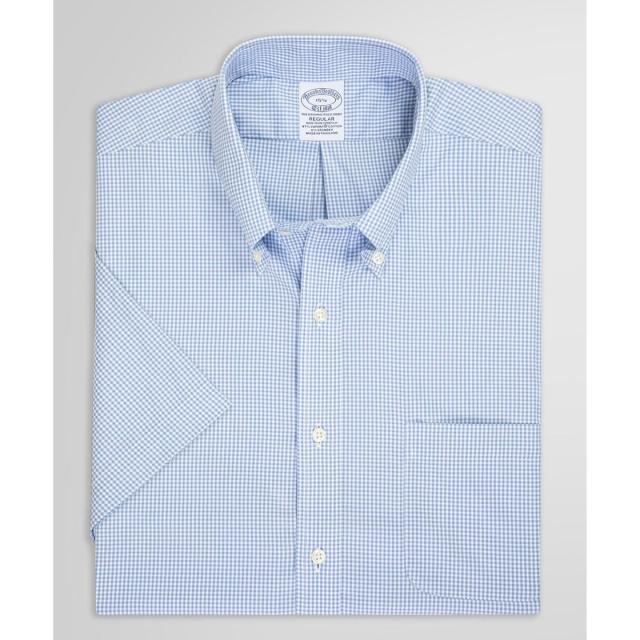 ブルックスブラザーズ（Brooks Brothers）/スーピマコットンストレッチ　ギンガムチェック　ショートスリーブ　ドレスシャツ　Regular …