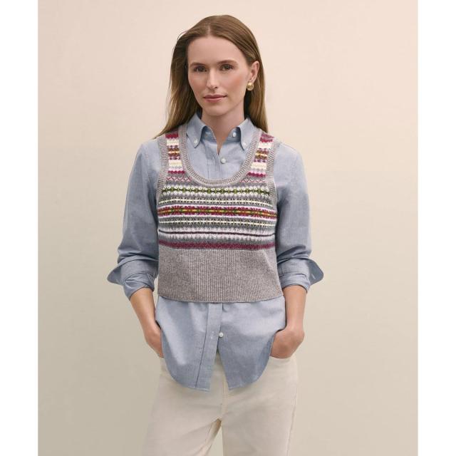 ブルックスブラザーズ（Brooks Brothers）/ラムズウール　フェアアイル　ノースリーブセーター