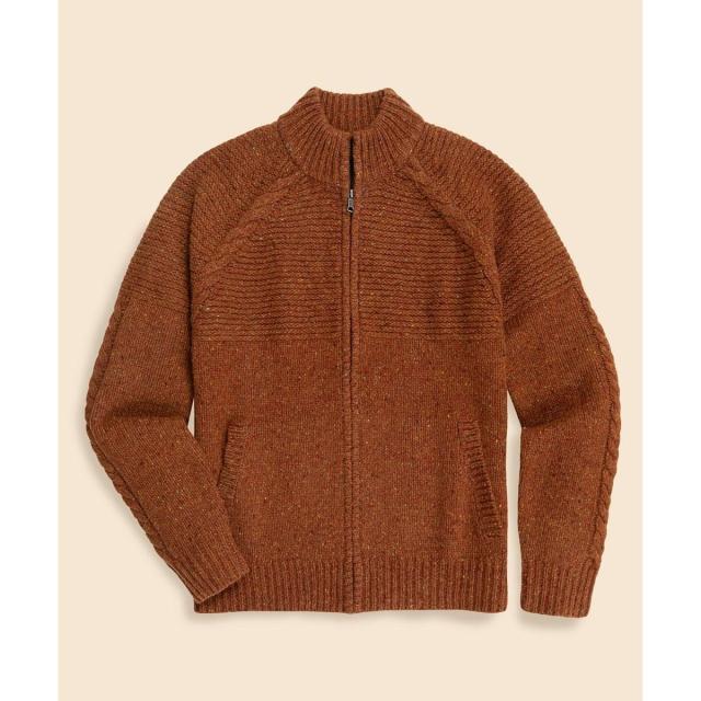 ブルックスブラザーズ（Brooks Brothers）/ウール　ドネガル　フルジップ　モックネックセーター