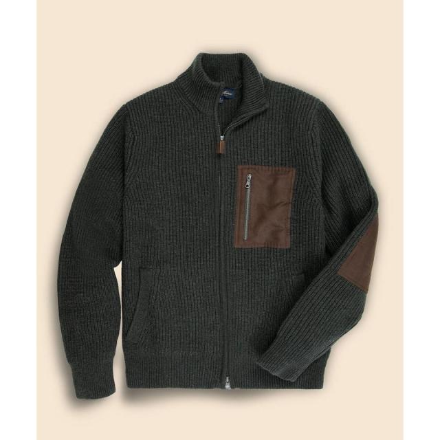 ブルックスブラザーズ（Brooks Brothers）/ウール　ローゲージ　モックネック　フルジップセーター