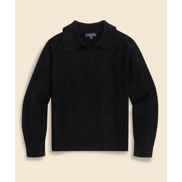 ブルックスブラザーズ（Brooks Brothers）/ウール　アーカイブ　ジョニーカラー　フィッシャーマンズセーター