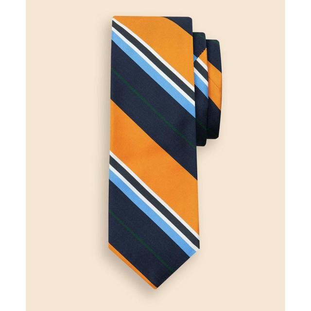 ブルックスブラザーズ（Brooks Brothers）/シルク／コットン　モガドール　マルチストライプタイ
