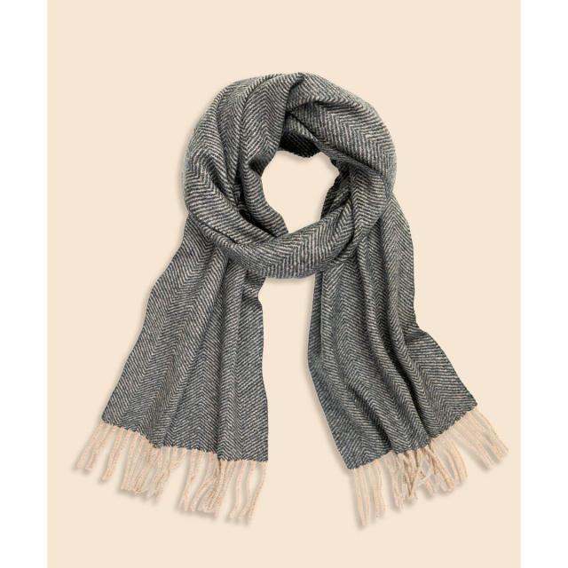 ブルックスブラザーズ（Brooks Brothers）/カシミヤ　ヘリンボーン　リバーシブル　マフラー