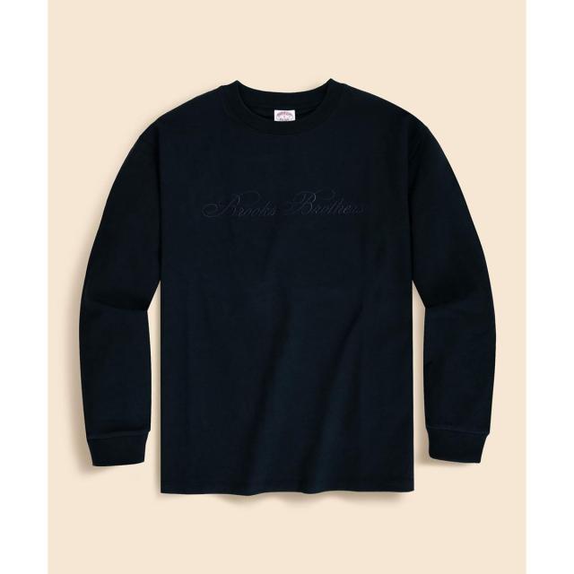 【NEW】ブルックスブラザーズ（Brooks Brothers）/USAコットンジャージー　ヘビーウェイト　ロゴエンブロイダリー　ロングスリーブ　T…