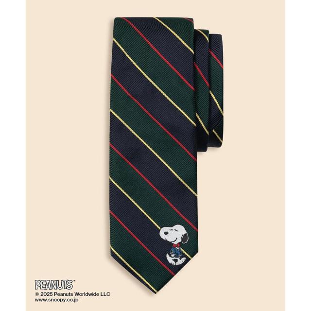 【NEW】ブルックスブラザーズ（Brooks Brothers）/Brooks Brothers × PEANUTS　シルク　スヌーピー＆ウッドストックエンブロイダリ