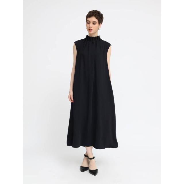 アーガブラック（AgaBLACK）/タックネックワンピース