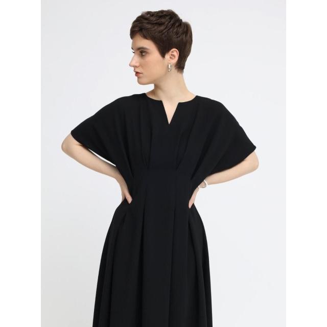 アーガブラック（AgaBLACK）/キーネックウエストタックワンピース