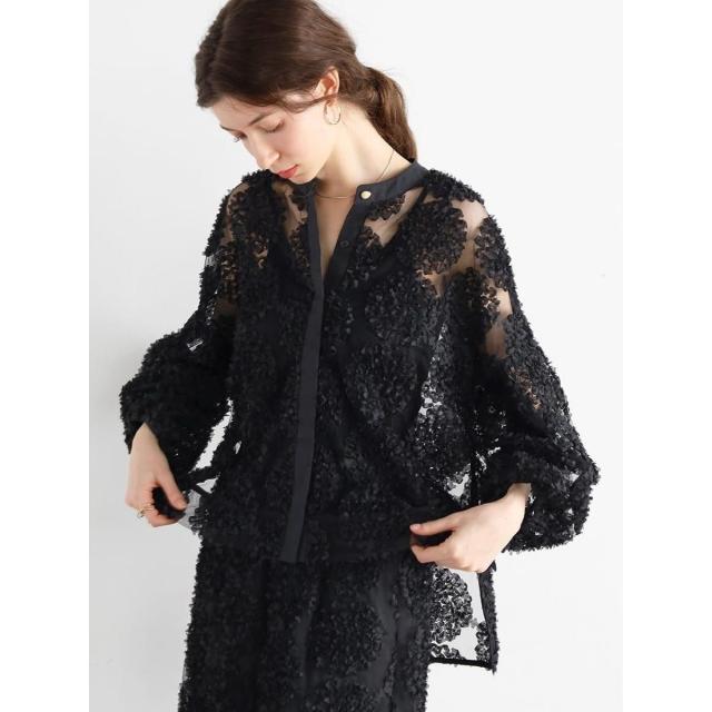 アンプル（Ample）/サークルフラワーチュールブラウス