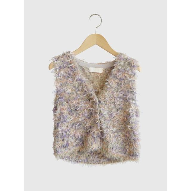 アンプル（Ample）/リボン×シャギーニットベスト