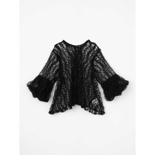 アンプル（Ample）/フロッキードットチュールブラウス