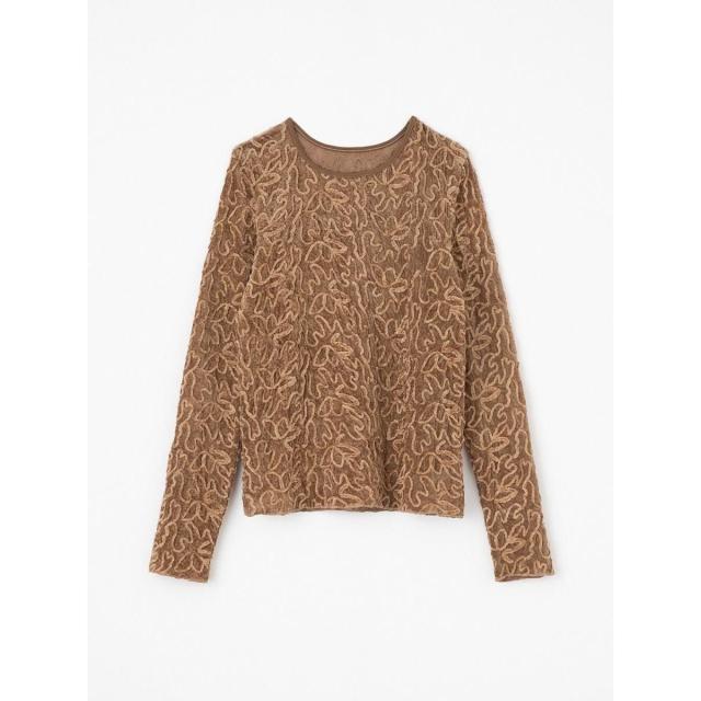 アンプル（Ample）/メッシュベロアディティールトップス