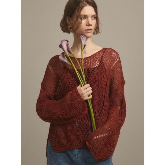 アンプル（Ample）/透かし編みニットプルオーバー