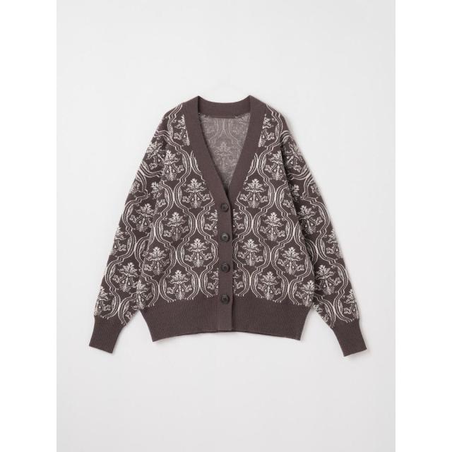アンプル（Ample）/ダマスク柄ニットカーディガン