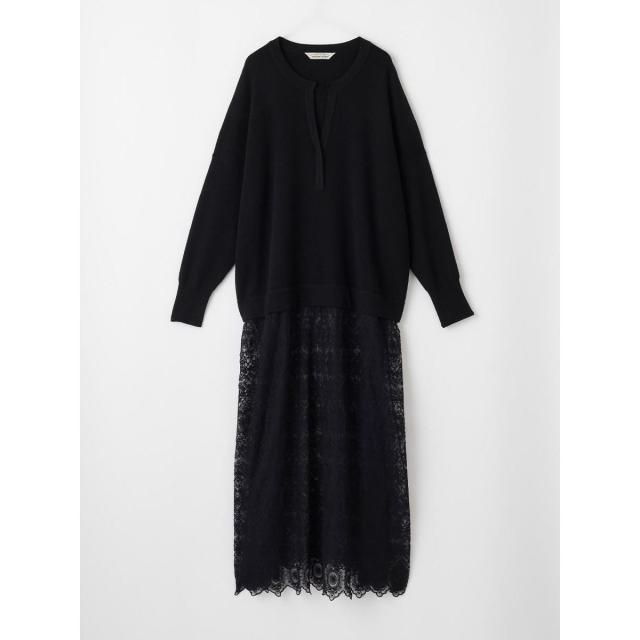 アンプル（Ample）/レーススカートドッキングニットワンピース