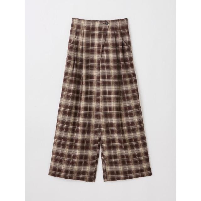 アンプル（Ample）/ドロップボタンチェックワイドパンツ