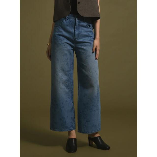 【NEW】アンプル（Ample）/ボタニカルパターンワイドデニム