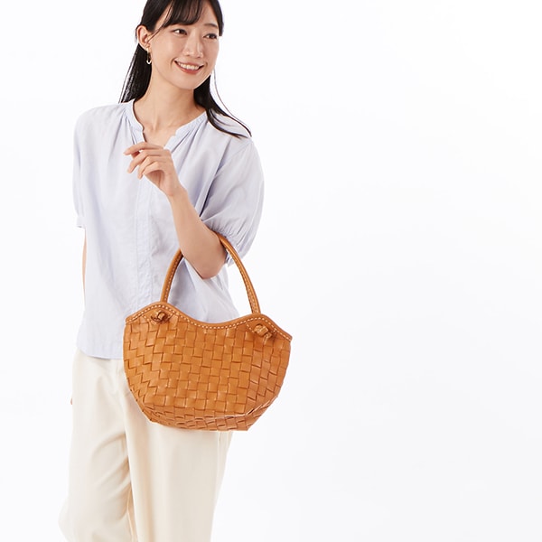 ピークスピーク（PEAKSPEAK）/ピークスピーク PEAKS PEAK / 牛革レザーメッシュトートS