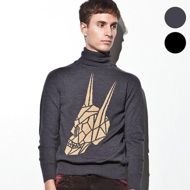 トムレベル（TOMREBL）/TOM REBL グラフィックハイネックニット