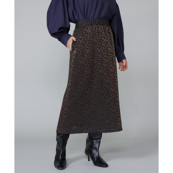 ルスーク（Le Souk）/レオパードジャカードAラインスカート