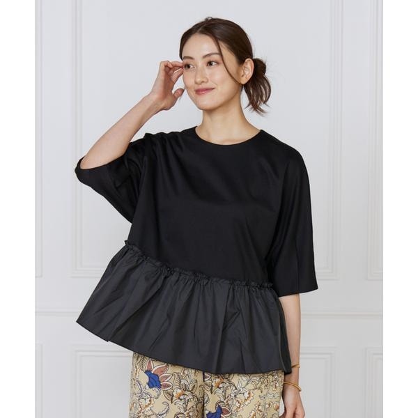 ルスーク（Le Souk）/《大きいサイズ》異素材フリルカットプルオーバー