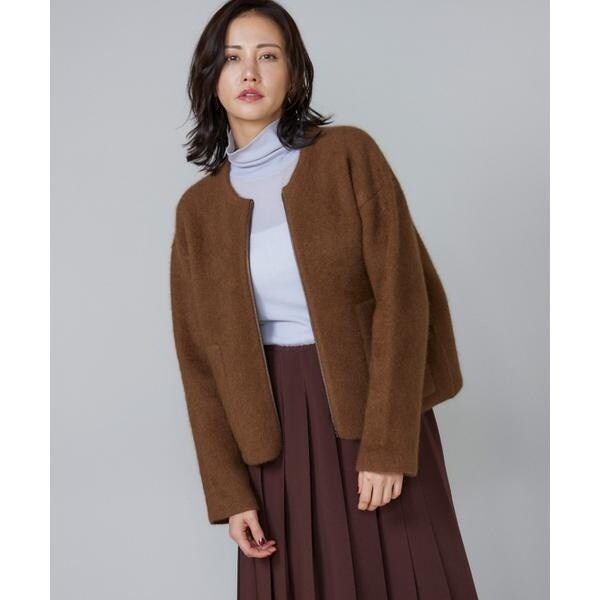 ルスーク（Le Souk）/ラクーン接結編みニットブルゾン